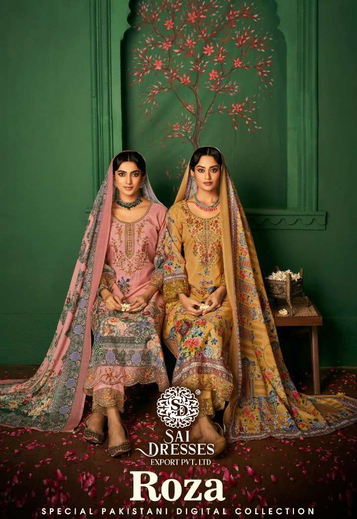 SAI DRESSES PRESENT ROZA SUMMER WEAR PATCH EMBROIDERED PAKISTANI ...