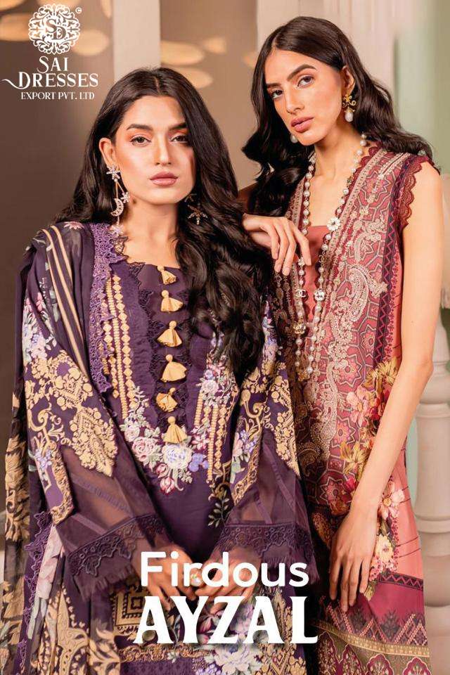 SAI DRESSES PRESENT FIRDOUS AYZAL PURE COTTON HEAVY PATCH EMBROIDERED ...