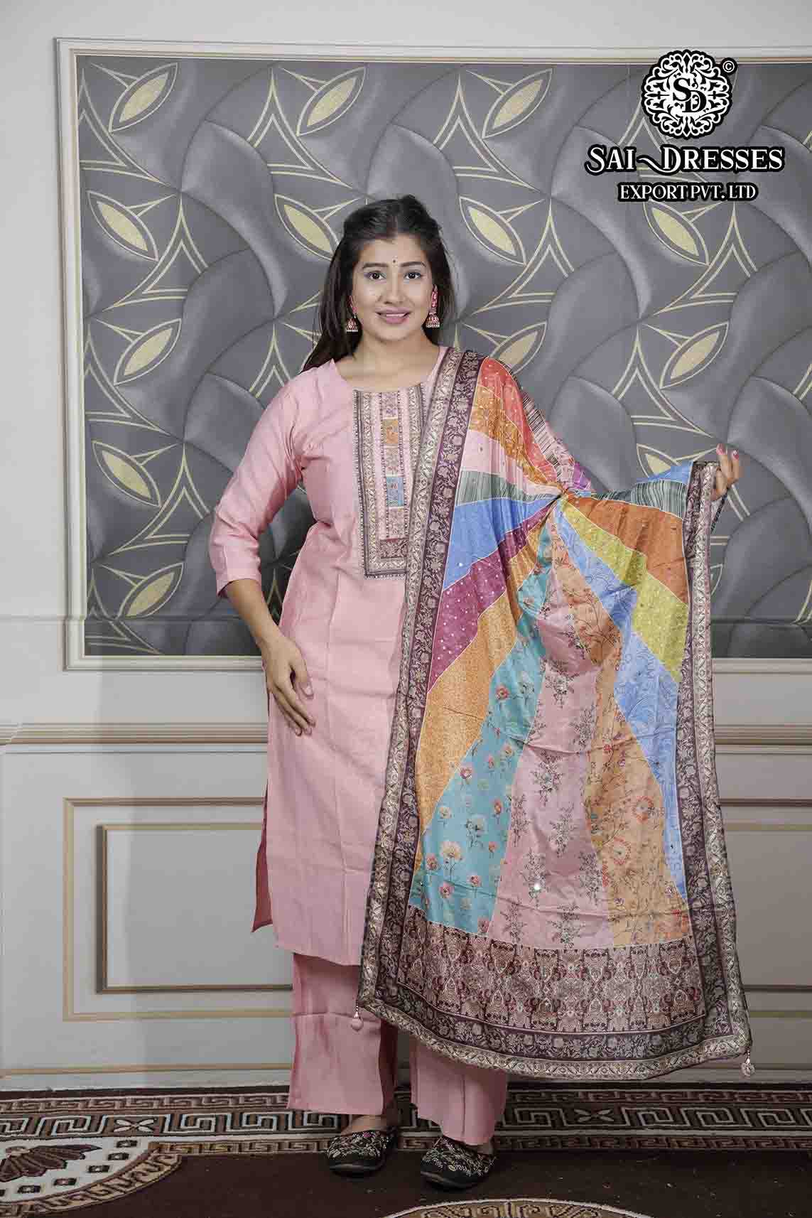 SAI DRESSES PRESENT D.NO 1946 3PIECE COMBO SUITS