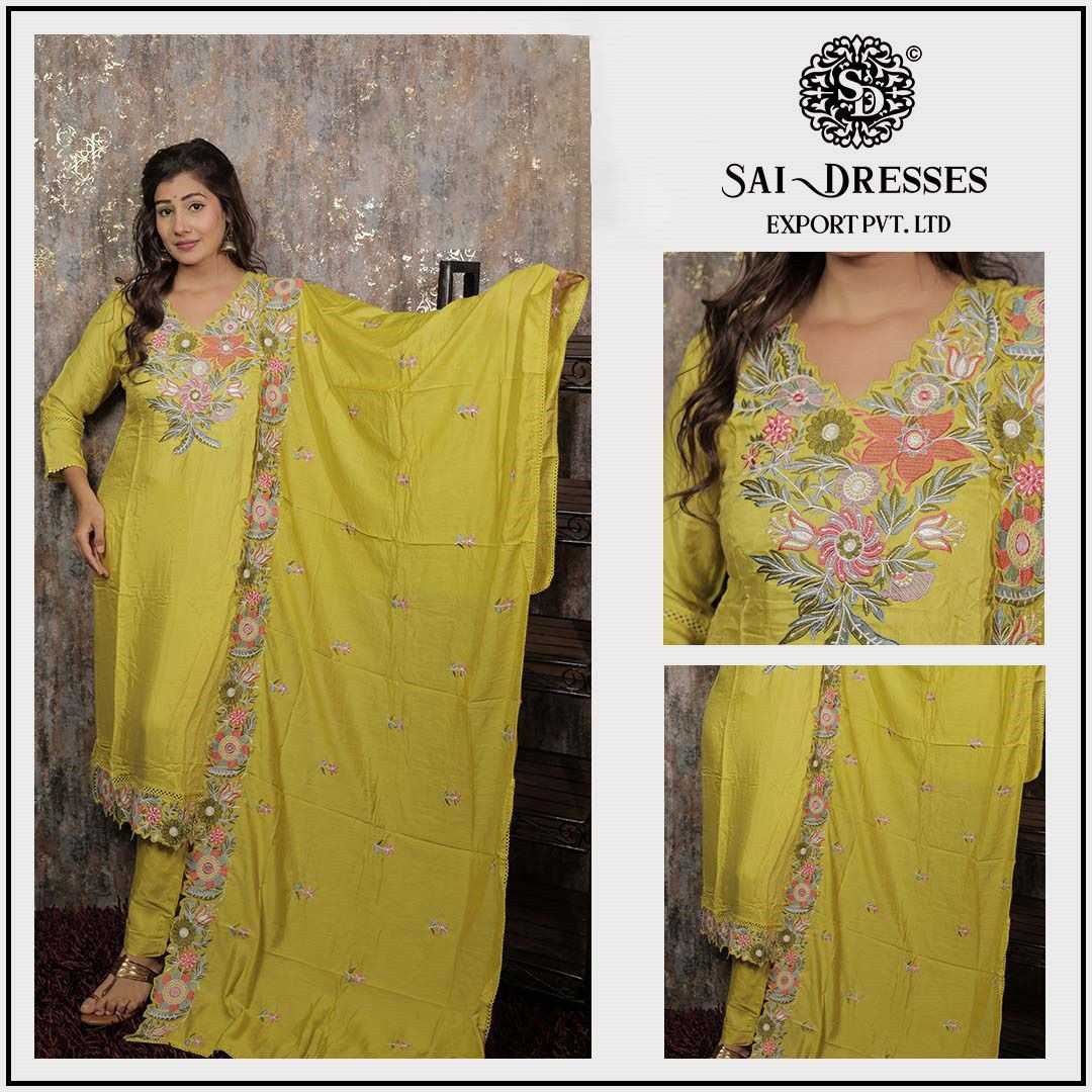 SAI DRESSES PRESENT D.NO 7389-A 3 PIECE COMBO SUITS